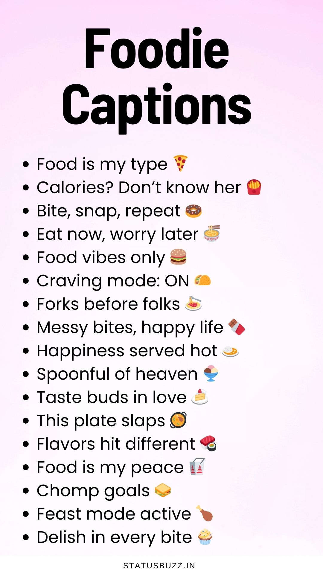 140+ Foodie Captions For Instagram Posts - StatusBuzz