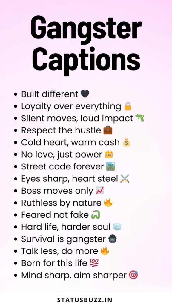 200+ Gangster Captions & Quotes For Instagram - StatusBuzz