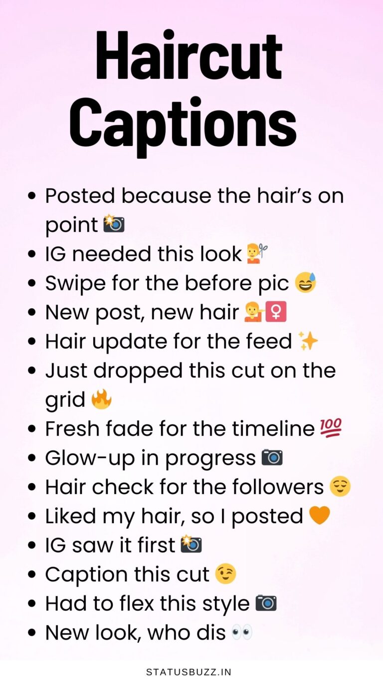 150+ New Haircut Captions & Quotes For Instagram - StatusBuzz