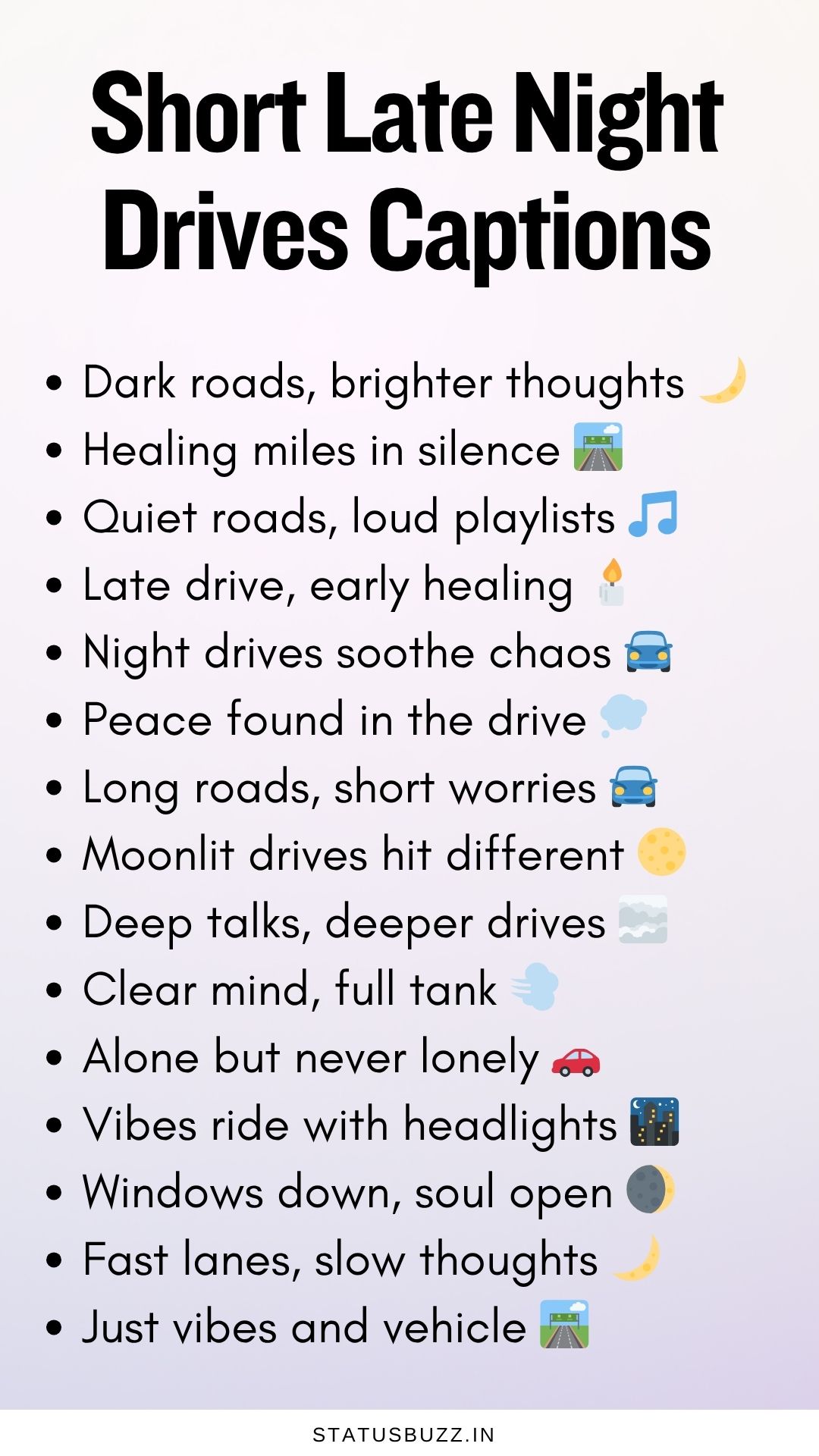 170+ Late Night Drives Captions For Instagram Posts - StatusBuzz