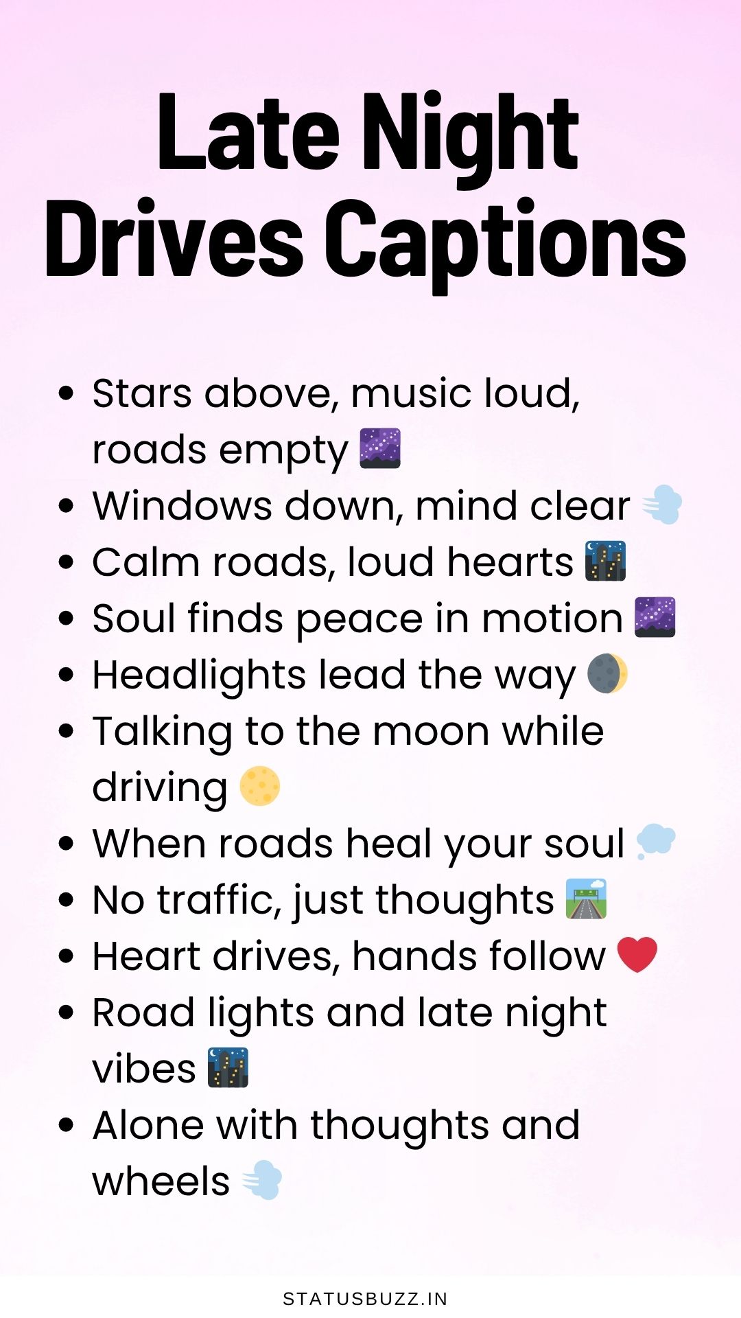 170+ Late Night Drives Captions For Instagram Posts - StatusBuzz