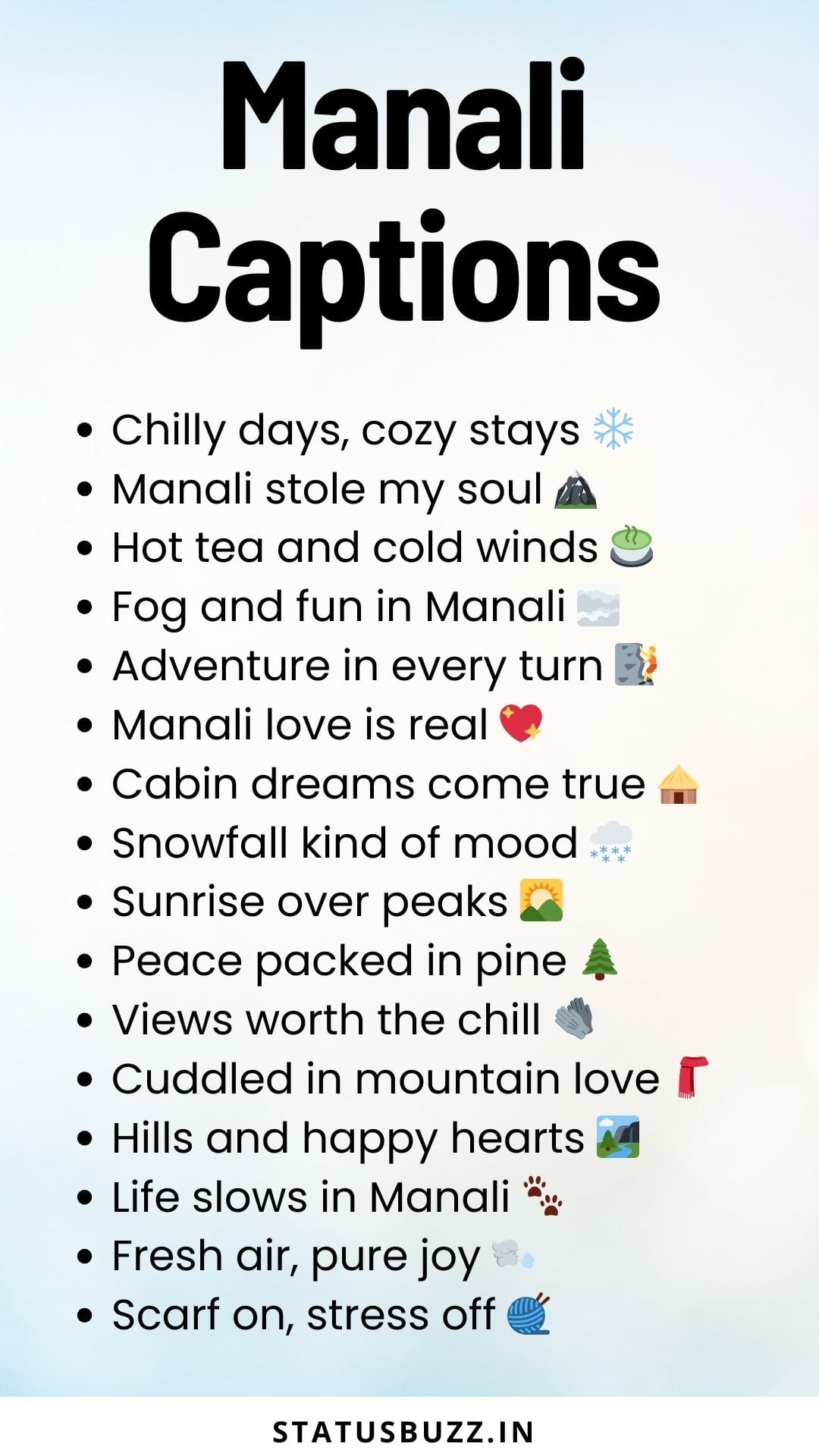 150+ Manali Captions & Quotes For Instagram Posts - StatusBuzz