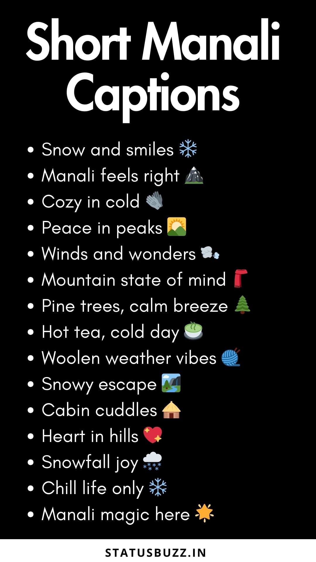 150+ Manali Captions & Quotes For Instagram Posts - StatusBuzz