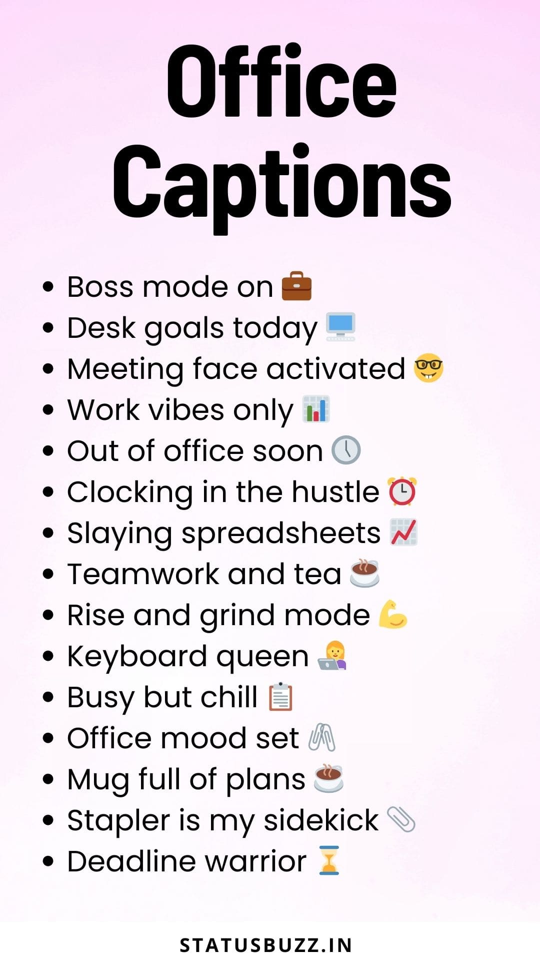 170+ Office Captions & Quotes For Instagram - StatusBuzz
