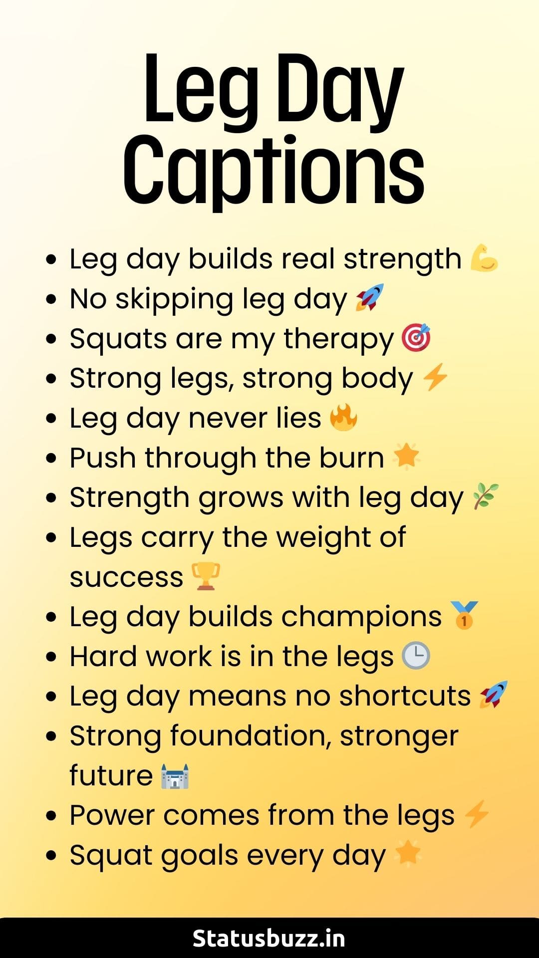 150+ Leg Day Captions & Quotes For Instagram - StatusBuzz
