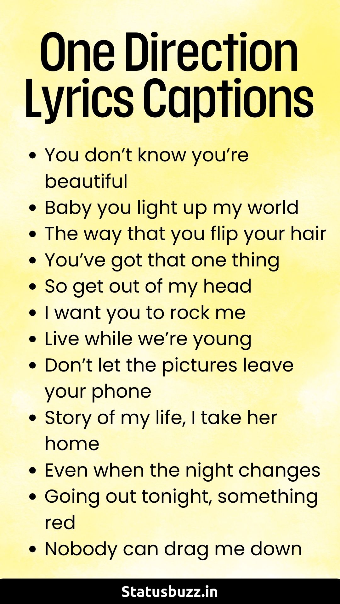 70+ One Direction Lyrics Captions & Quotes - StatusBuzz