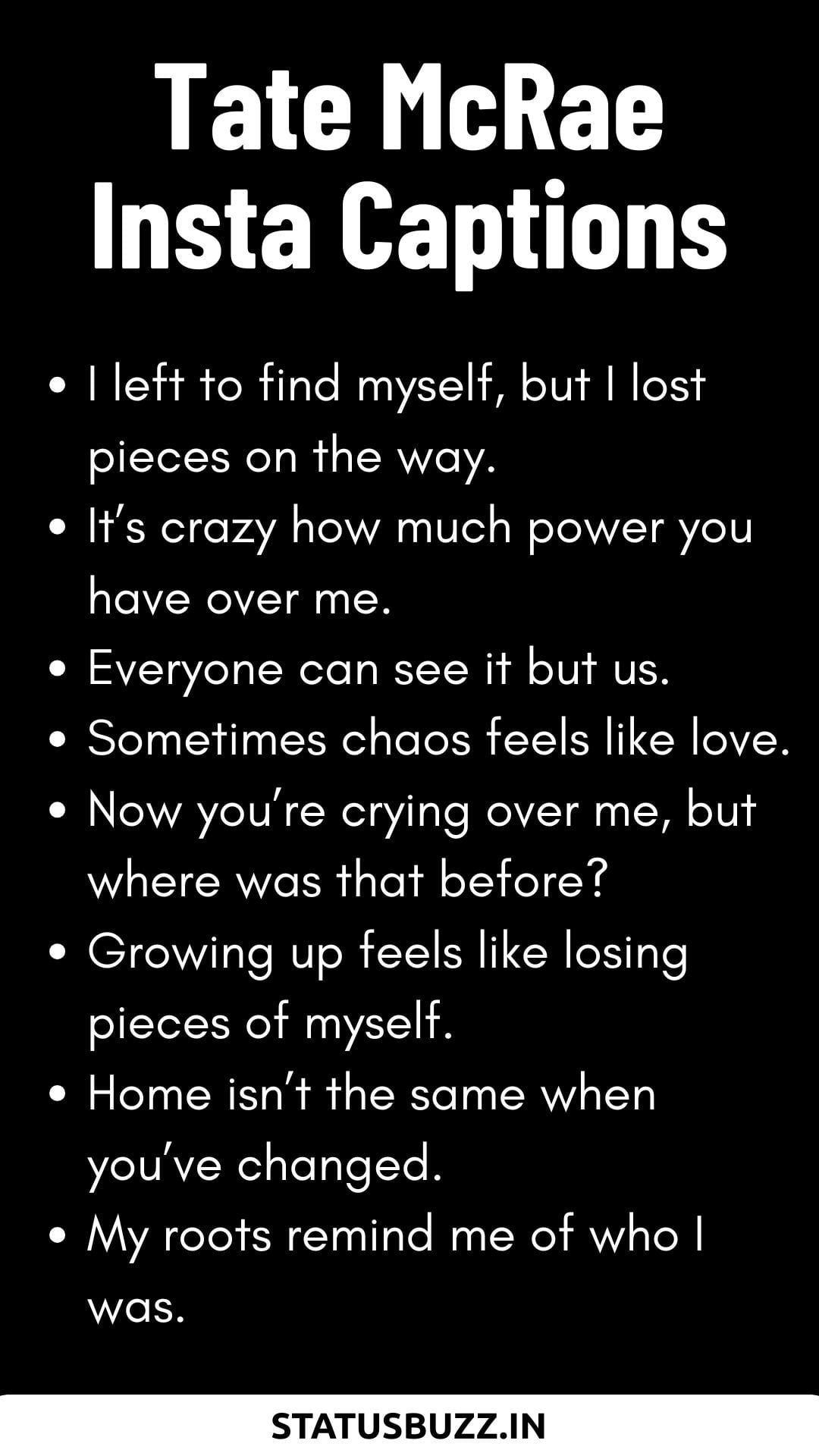 60+ Tate McRae Lyrics Captions & Quotes - StatusBuzz