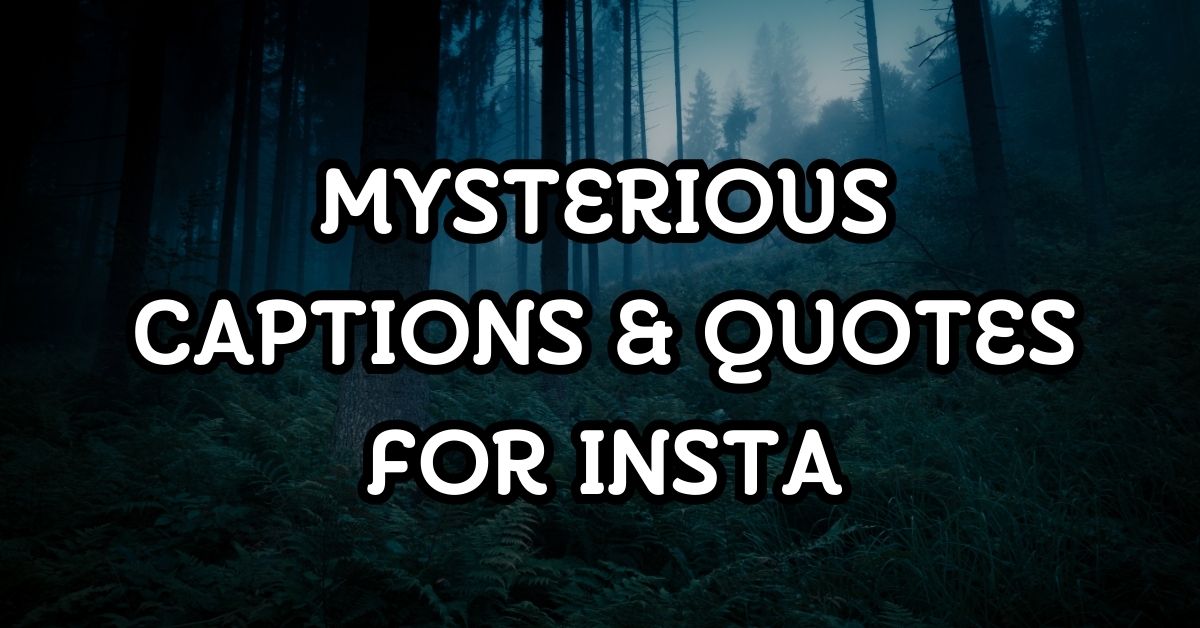 120+ Mysterious Captions & Quotes For Instagram Posts - StatusBuzz