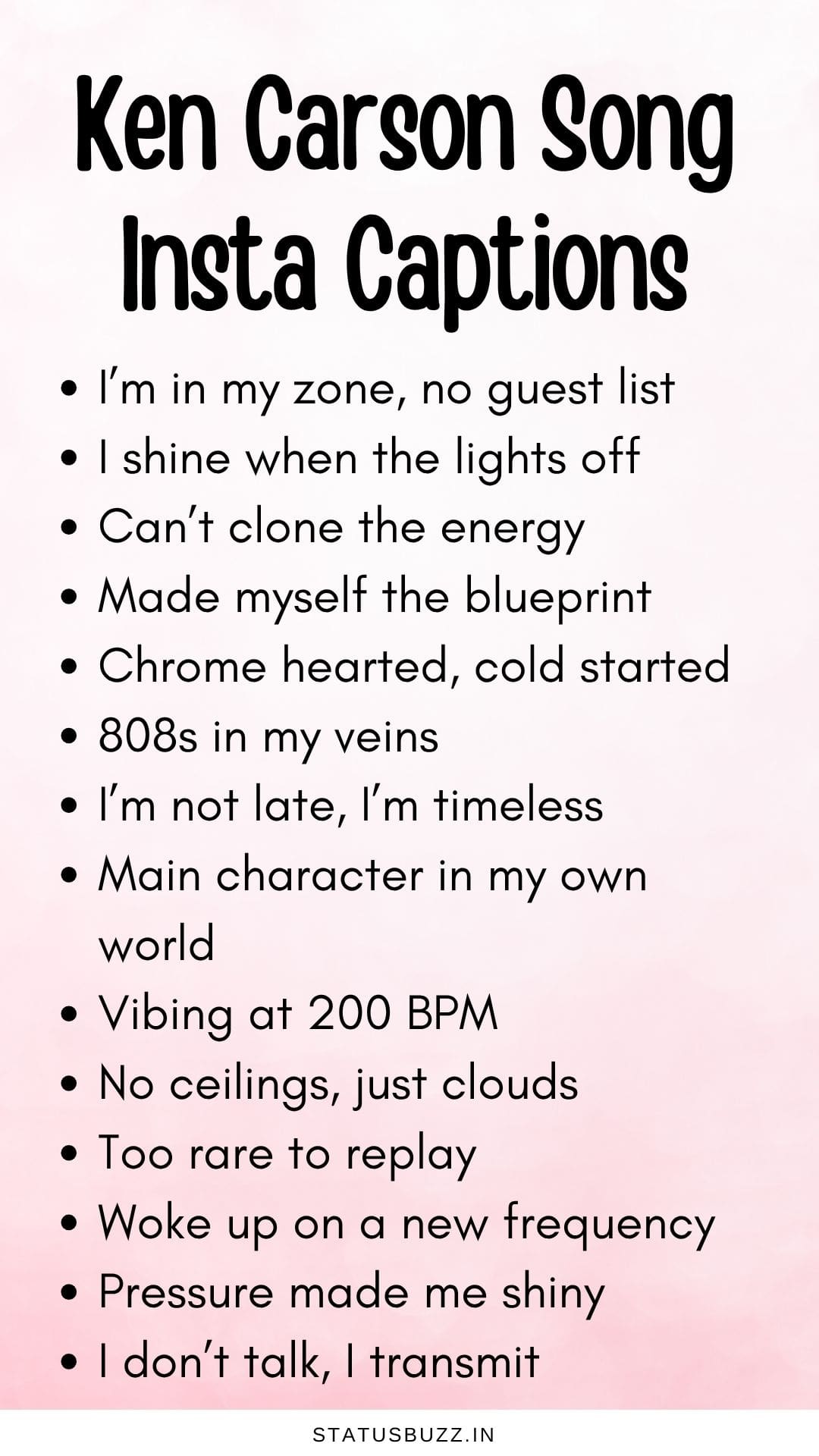 70+ Ken Carson Lyrics Captions & Quotes - StatusBuzz