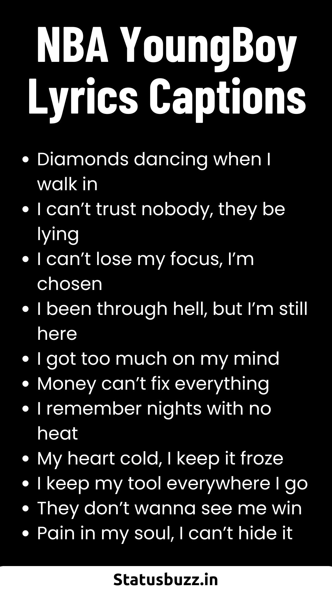 100+ NBA YoungBoy Lyrics Captions & Quotes - StatusBuzz