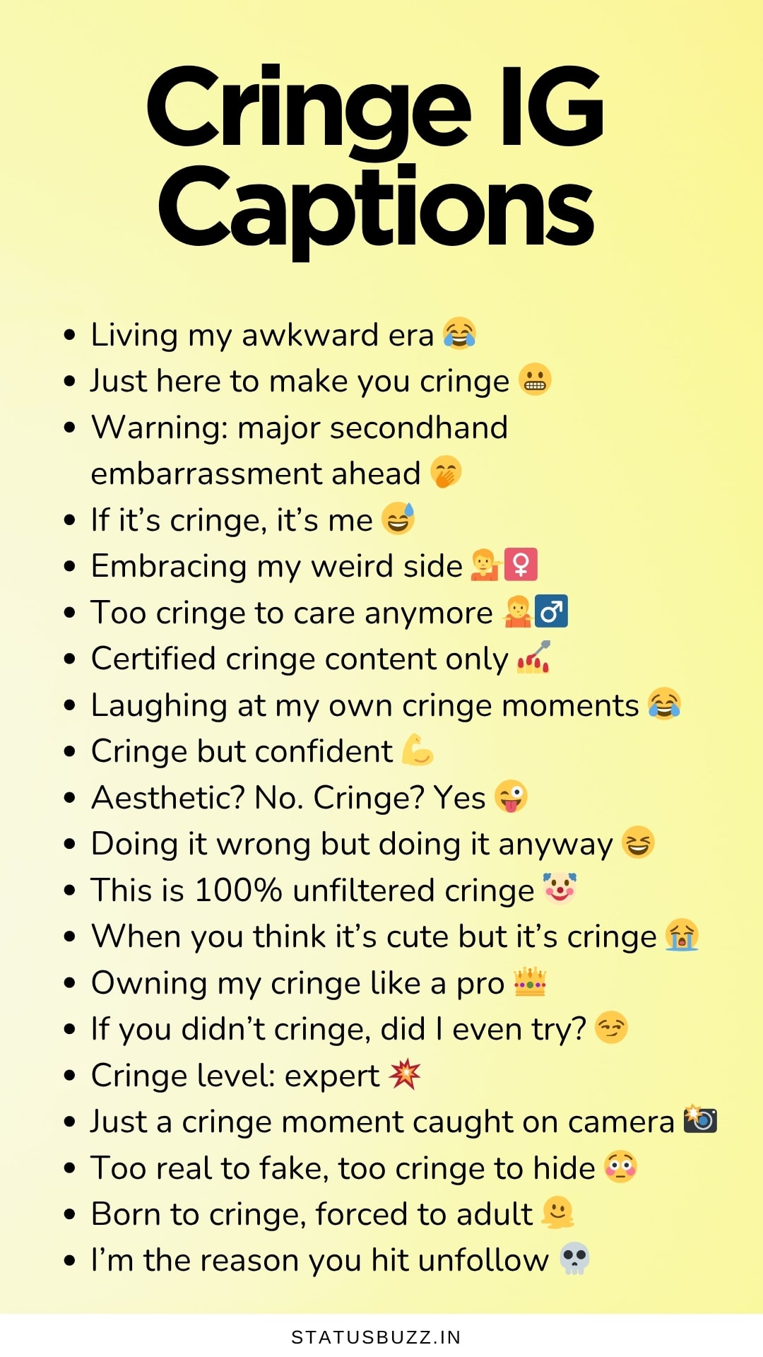 120+ Cringe Captions For Instagram Posts - StatusBuzz