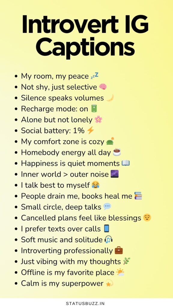 150+ Introvert Captions & Quotes For Instagram - StatusBuzz