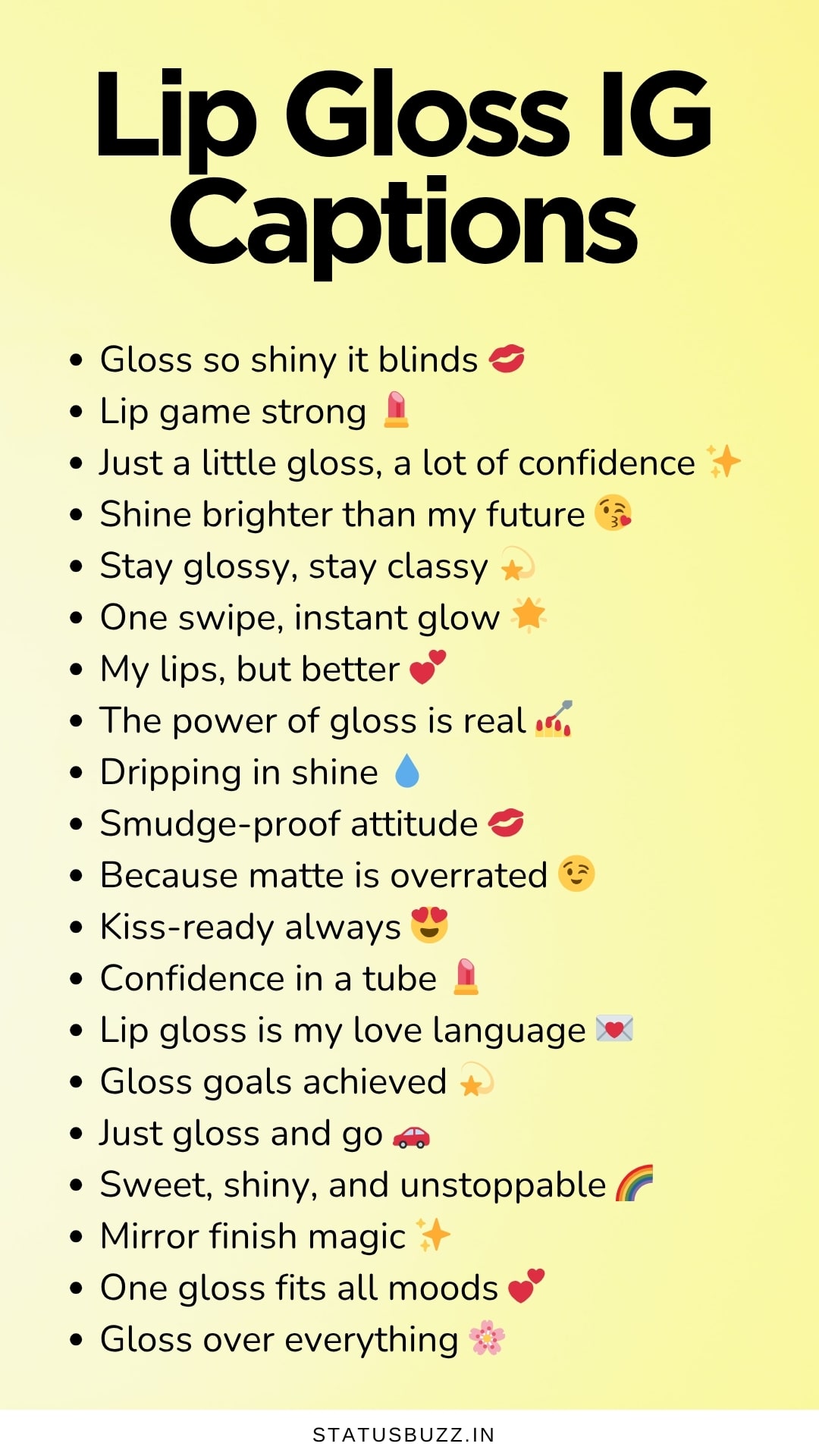 160+ Lip Gloss Captions & Quotes For Instagram - StatusBuzz