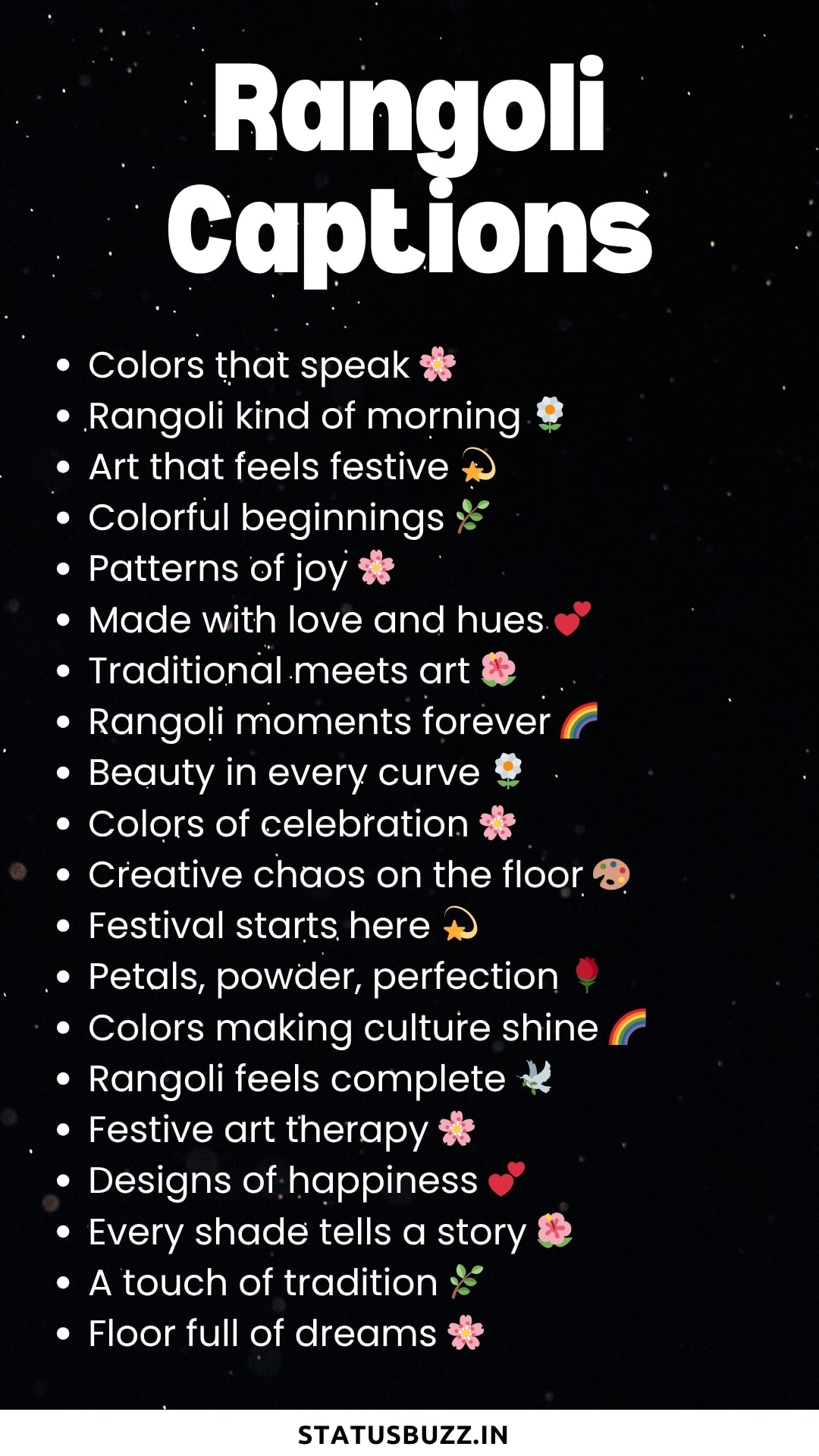 90+ Rangoli Captions For Instagram Posts - StatusBuzz