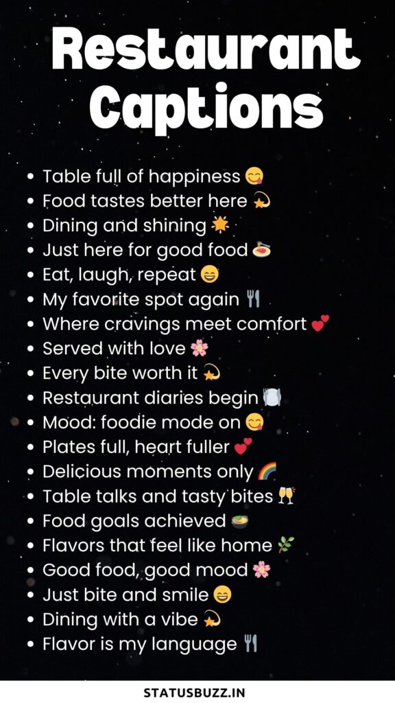 150+ Restaurant Captions & Quotes For Instagram - StatusBuzz