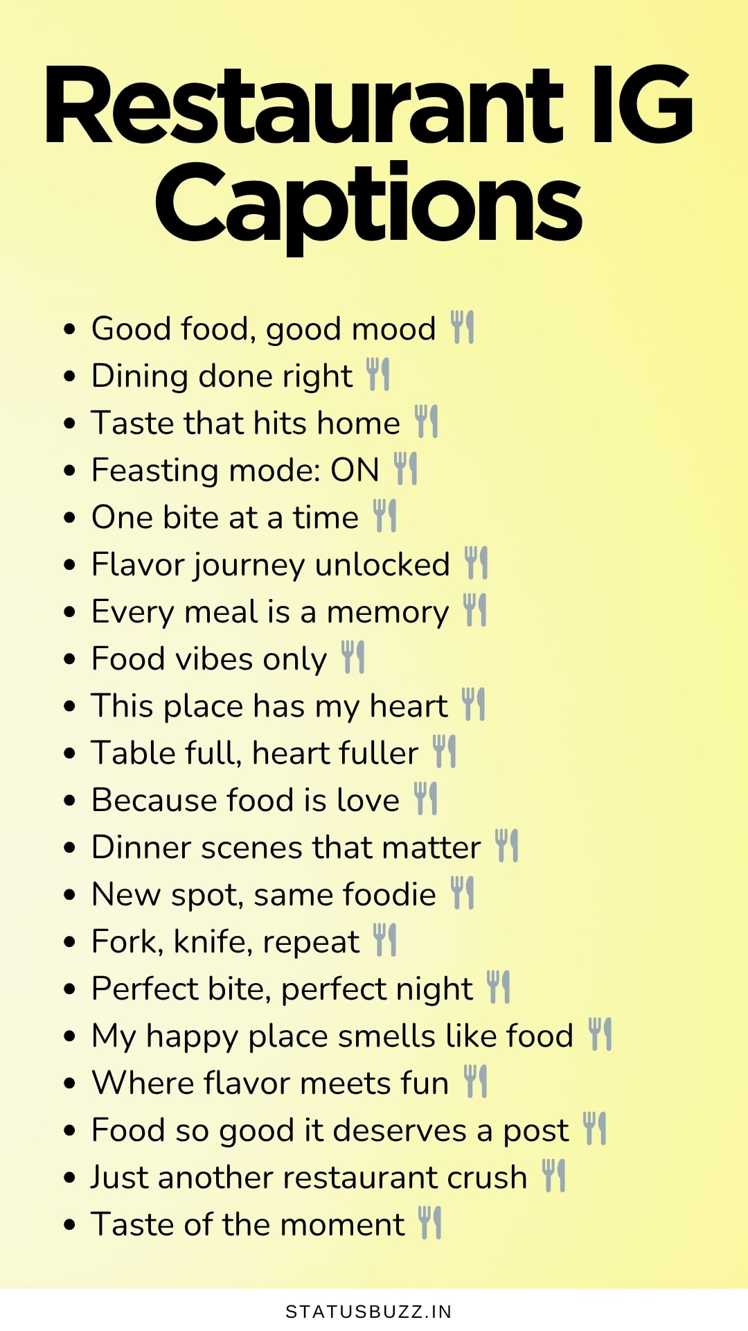 150+ Restaurant Captions & Quotes For Instagram - StatusBuzz
