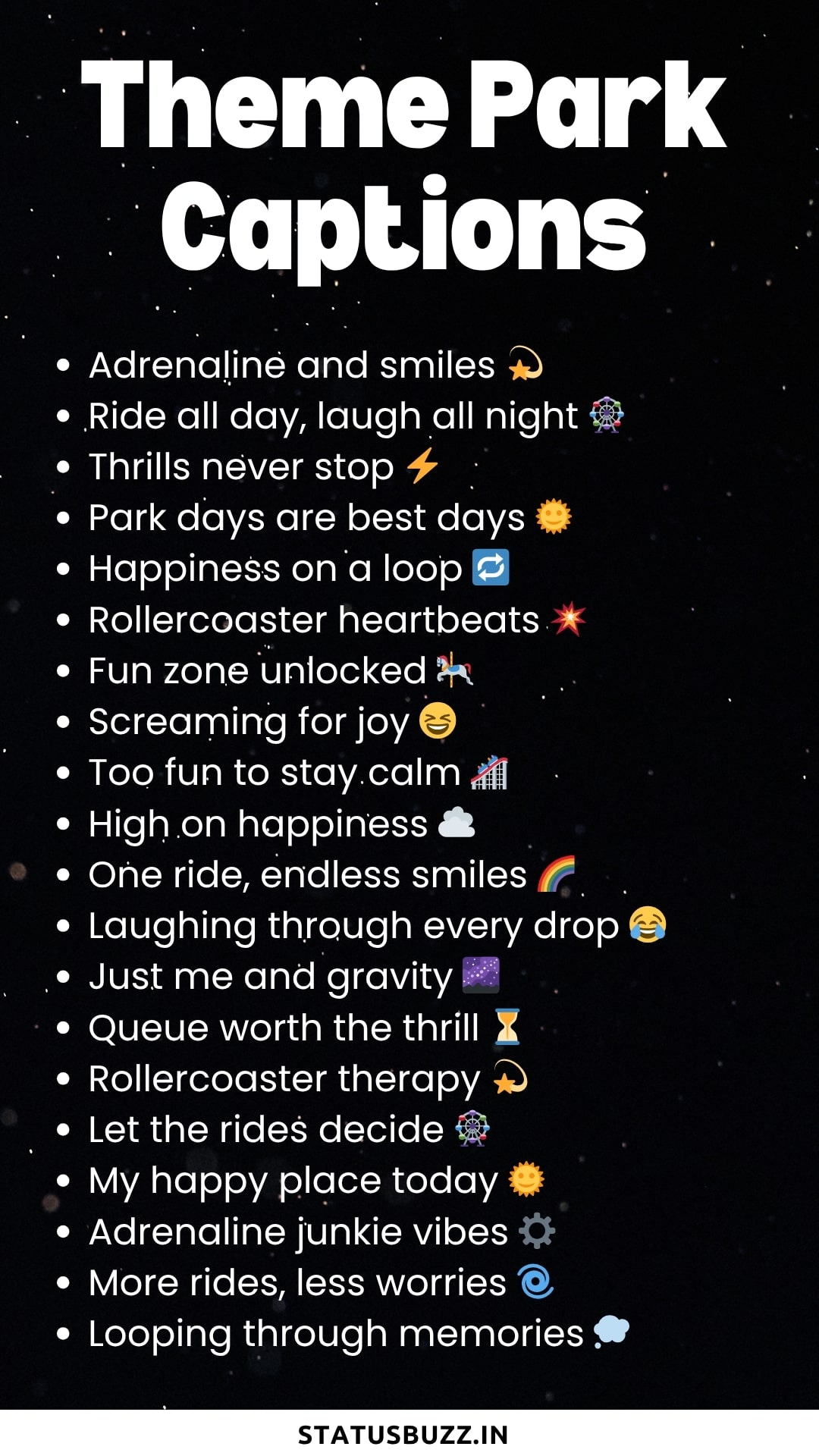 180+ Theme Park Captions & Quotes For Instagram - StatusBuzz