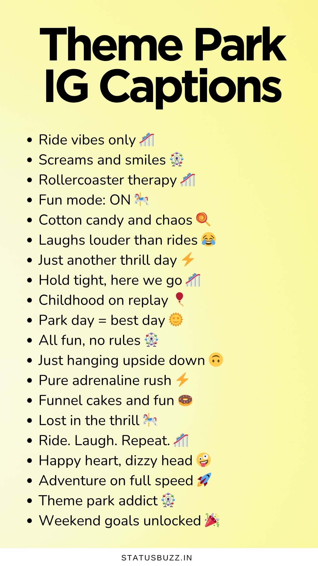 180+ Theme Park Captions & Quotes For Instagram - StatusBuzz