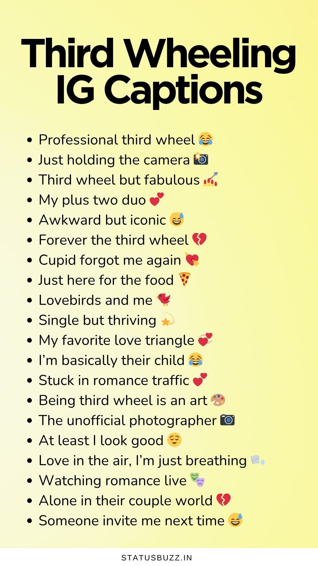 170+ Third Wheeling Captions & Quotes For Instagram - StatusBuzz