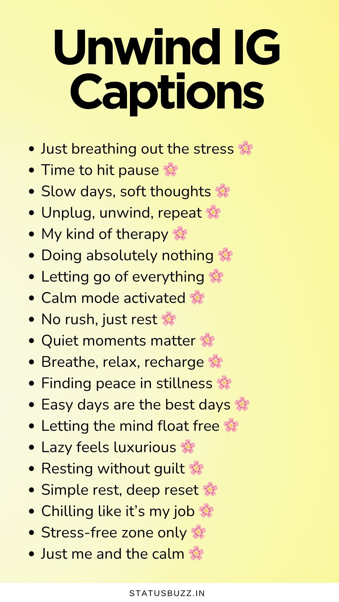 110+ Unwind Captions & Quotes For Instagram - StatusBuzz