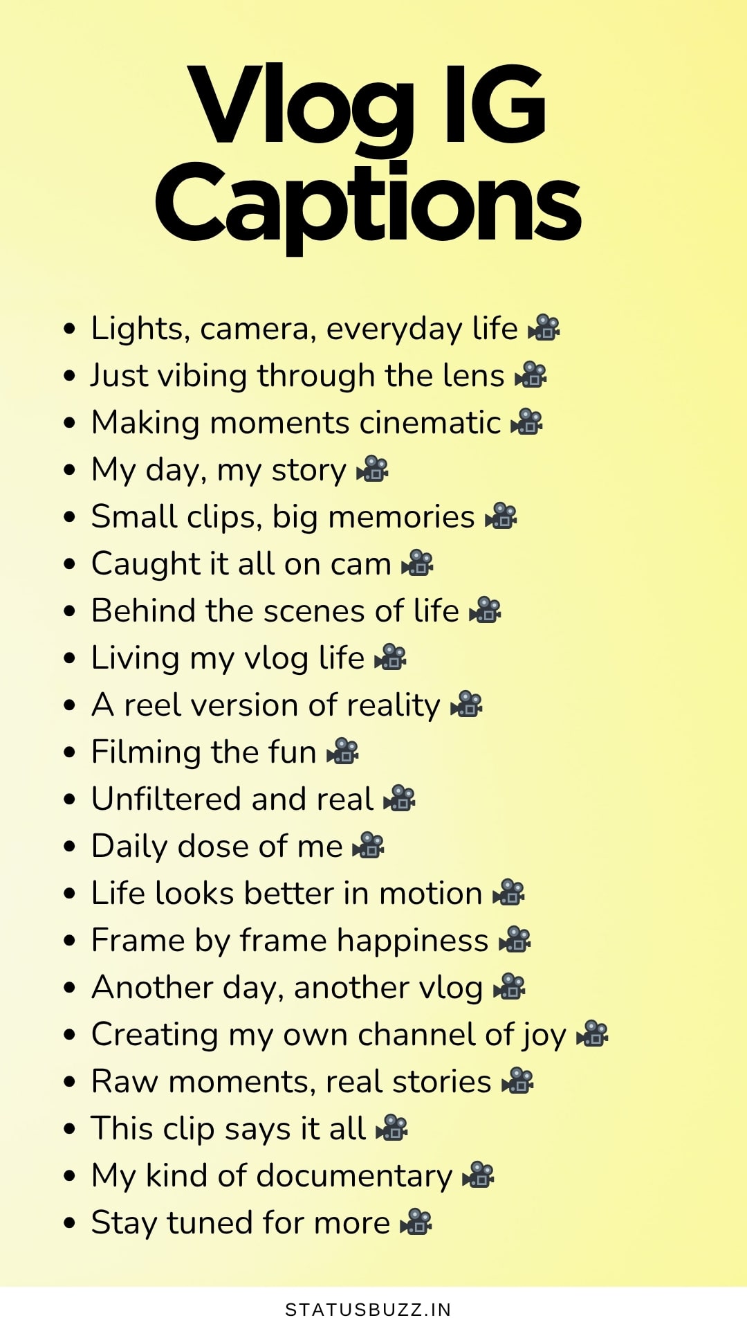 120+ Vlog Captions For Instagram Posts - StatusBuzz